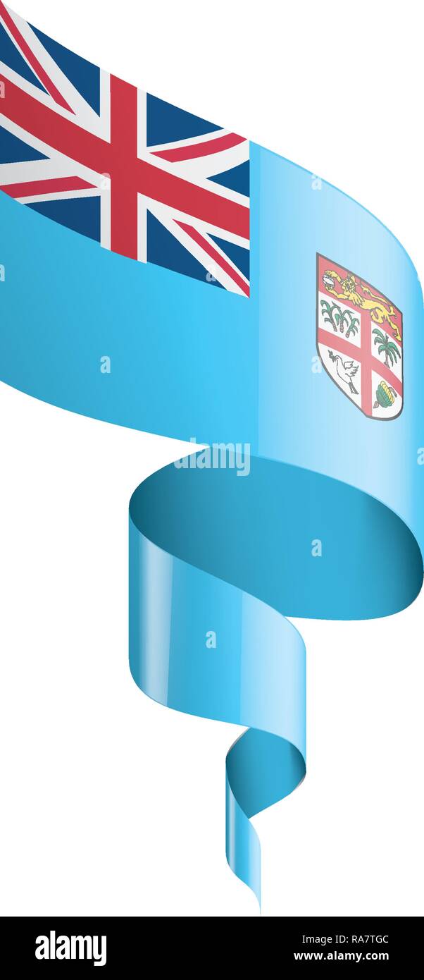 Fiji flag, vector illustration on a white background Stock Vector Image ...