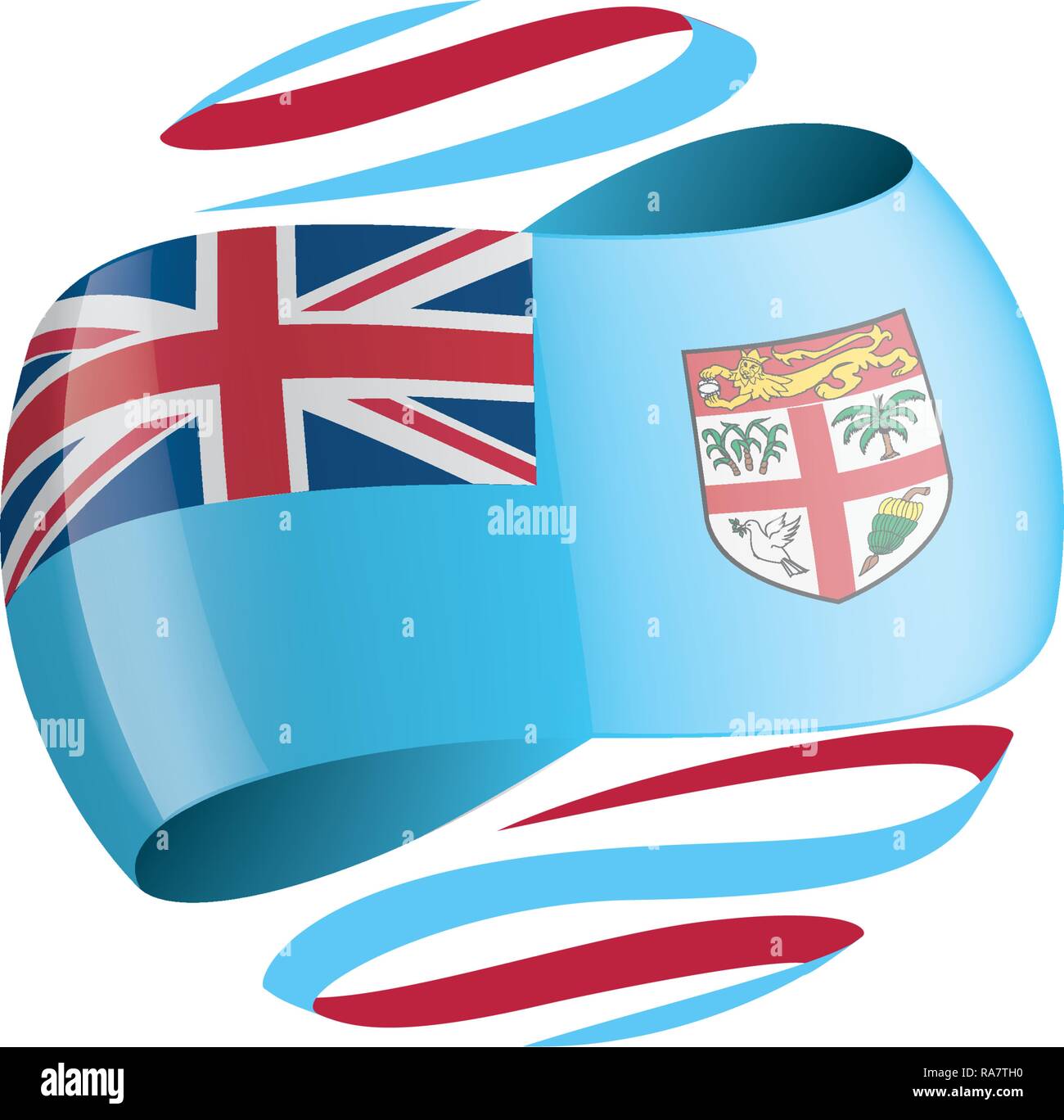 Fiji flag, vector illustration on a white background Stock Vector Image ...