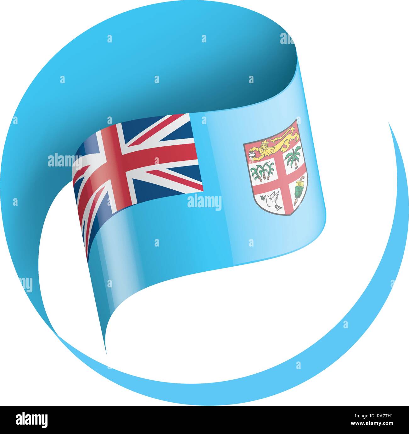 Fiji flag, vector illustration on a white background Stock Vector Image ...