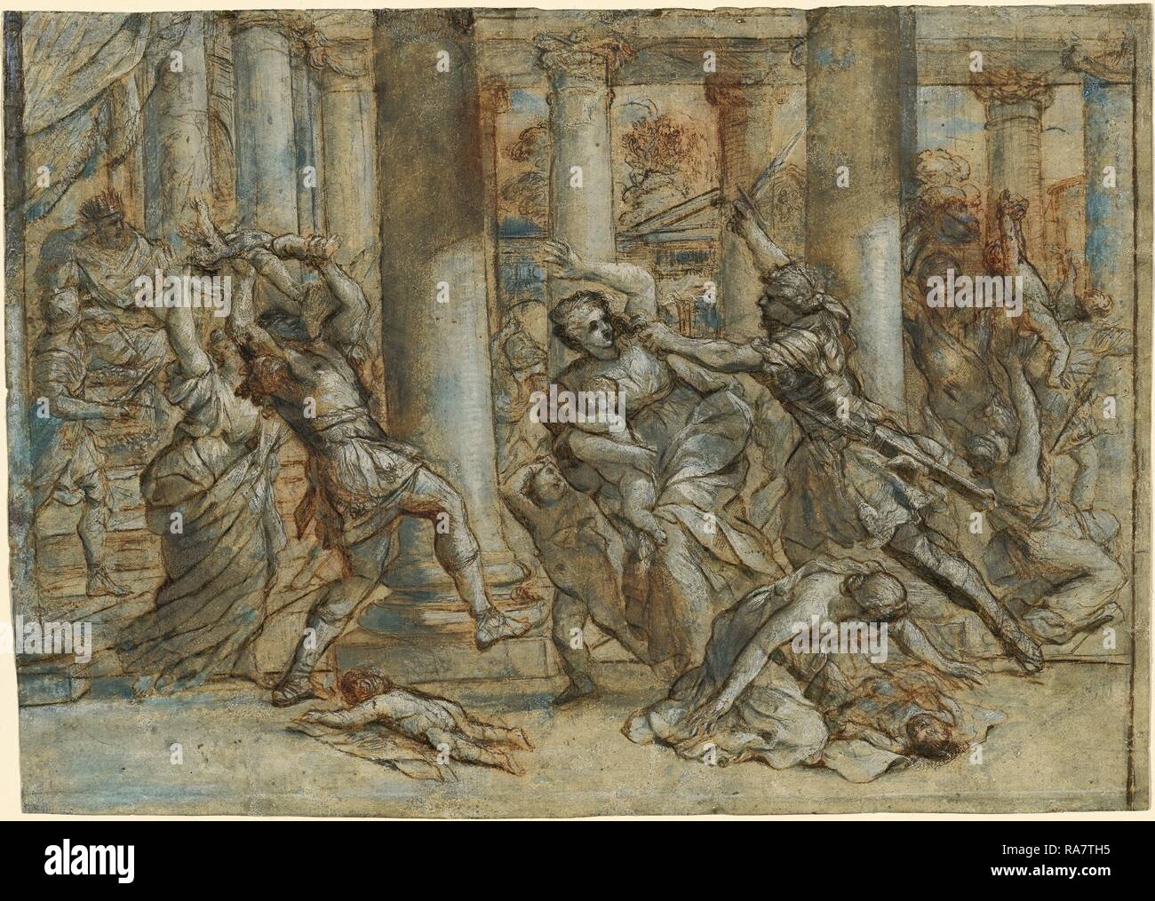Giovanni Francesco Romanelli (Italian, 1612 - 1662), The Massacre of ...