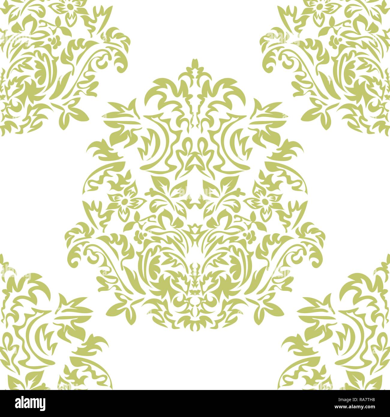 Seamless floral Damascus wallpaper pattern. Vector illustration Stock ...