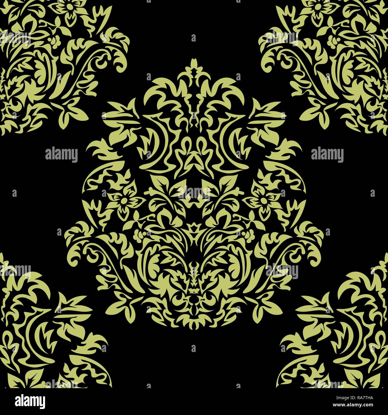 Seamless floral Damascus wallpaper pattern. Vector illustration Stock ...