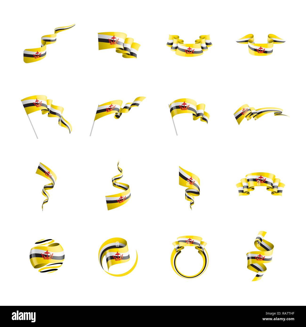 Brunei flag, vector illustration on a white background Stock Vector ...