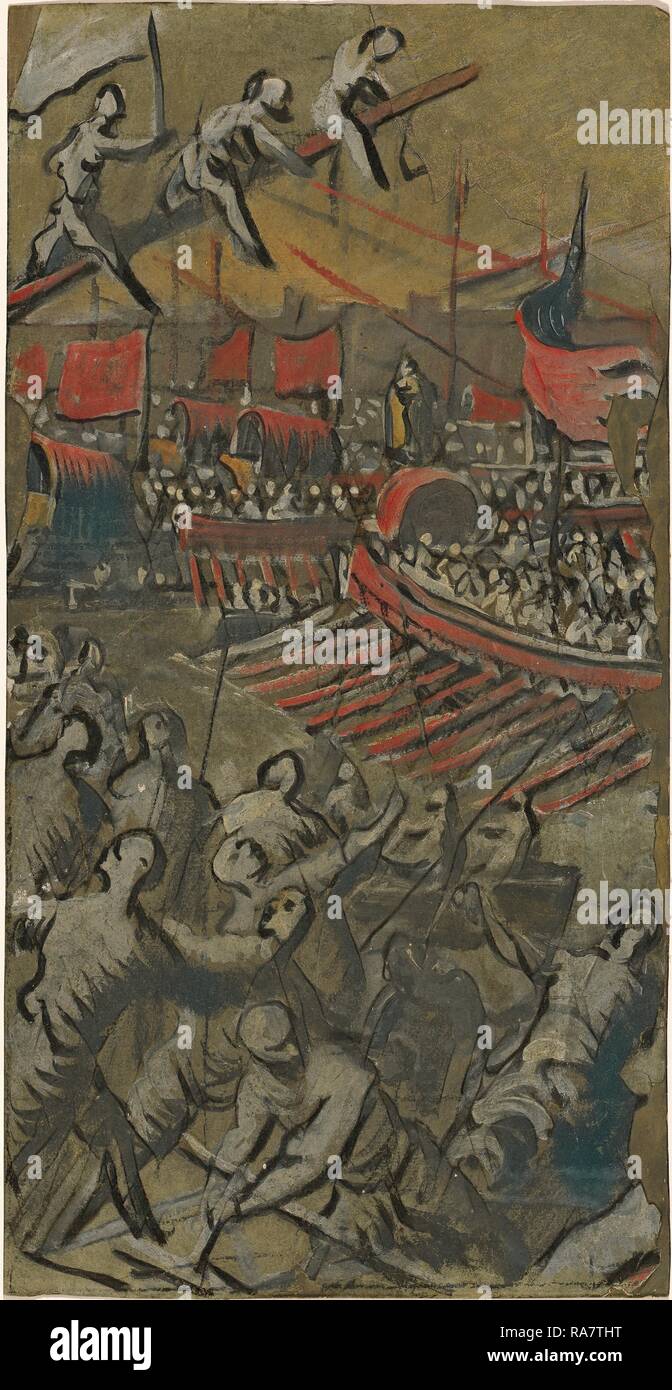 Domenico Tintoretto (Italian, 1560 - 1635), Venetian Ships Attacking ...