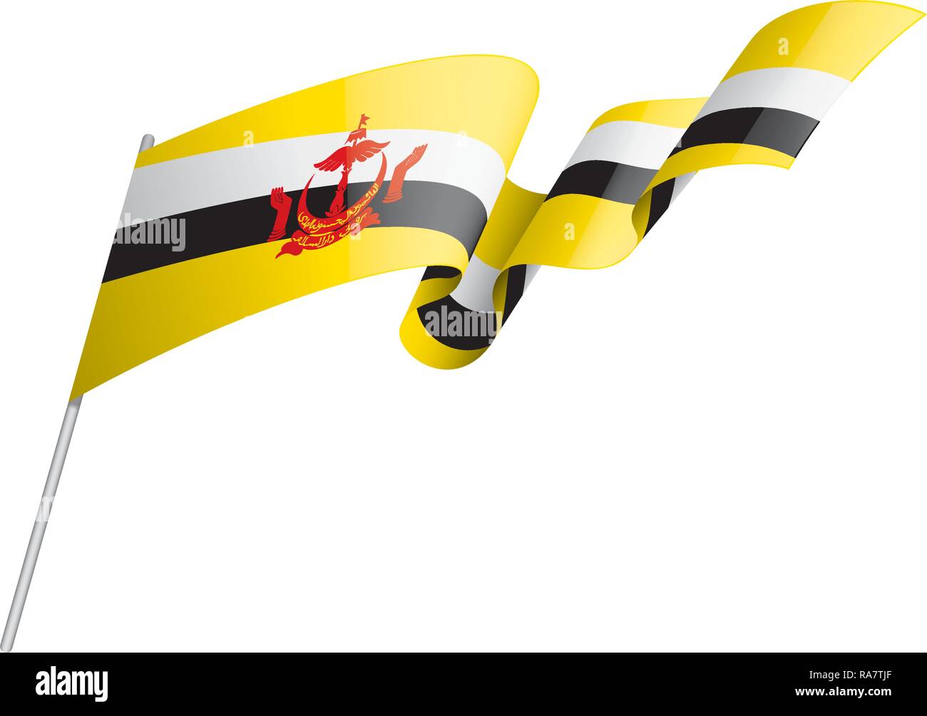Brunei flag, vector illustration on a white background Stock Vector ...