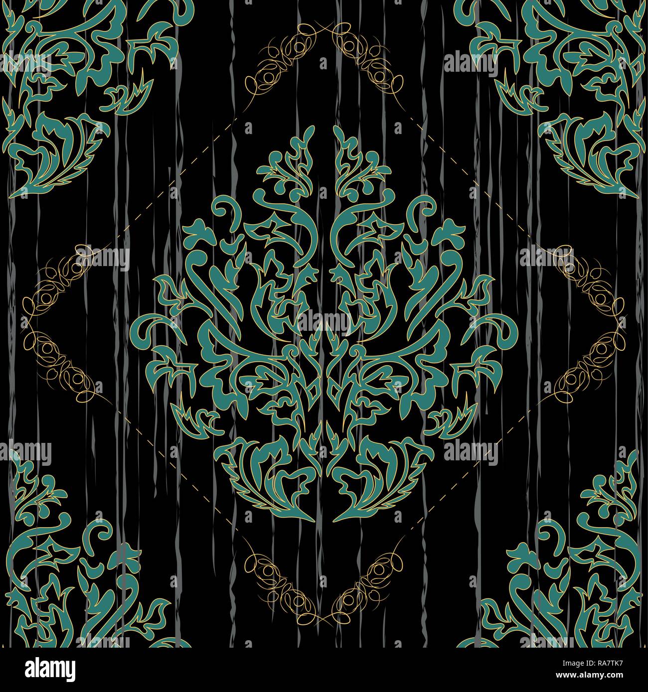 Seamless floral Damascus wallpaper pattern. Vector illustration Stock ...