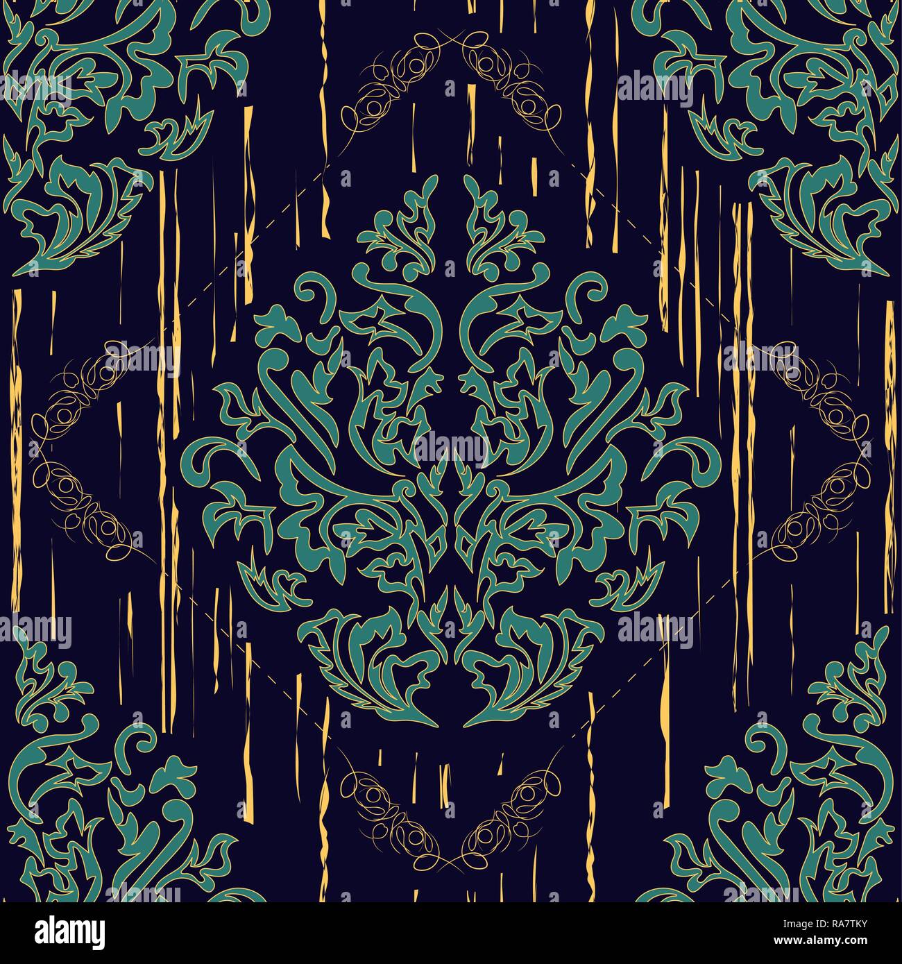 Seamless Damascus wallpaper pattern. Vector illustration Stock Vector ...