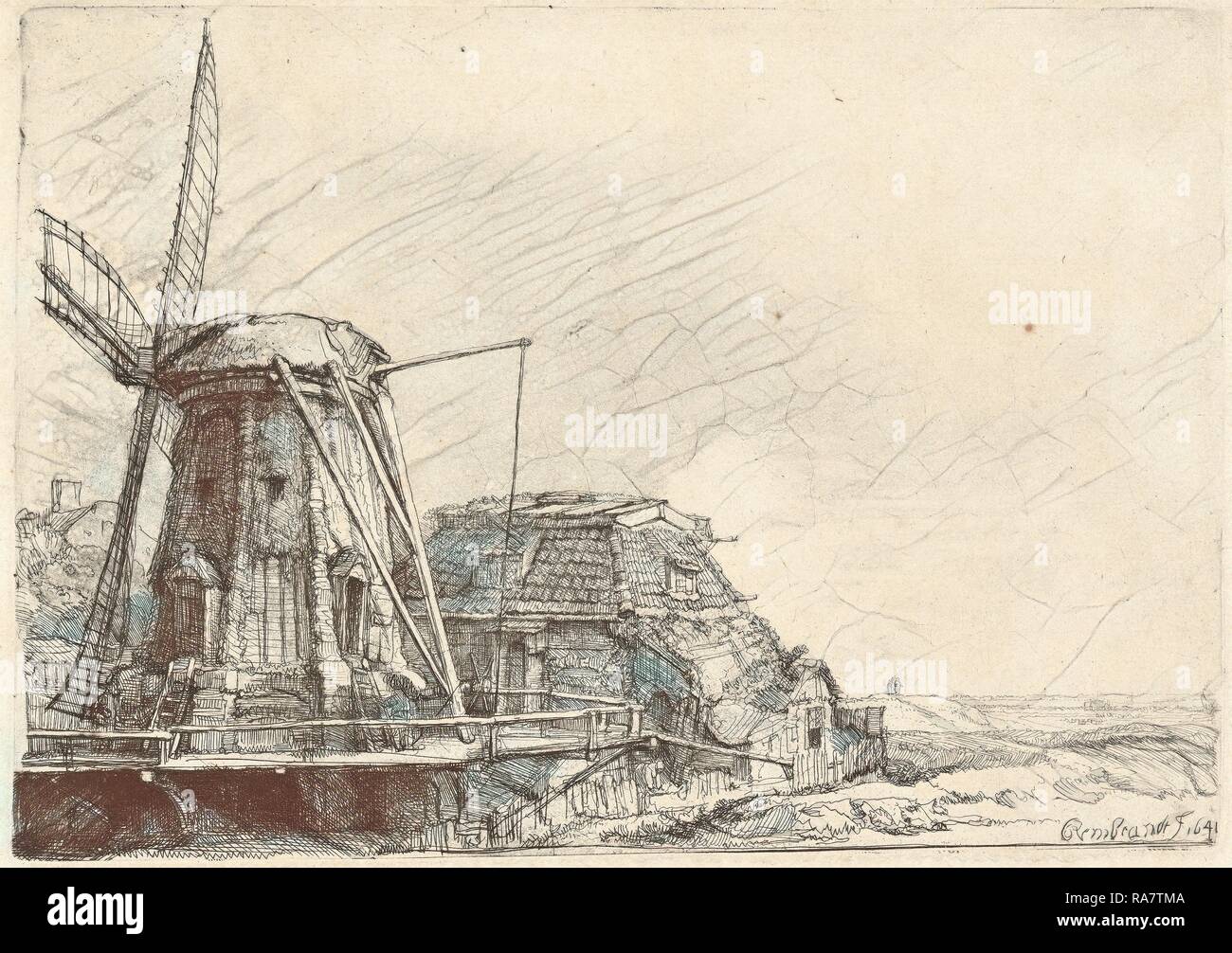 Rembrandt van Rijn (Dutch, 1606 - 1669), The Windmill, 1641, etching ...