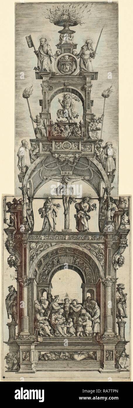 Daniel Hopfer I (German, c. 1470 - 1536), Triumphal Altar with Stages ...