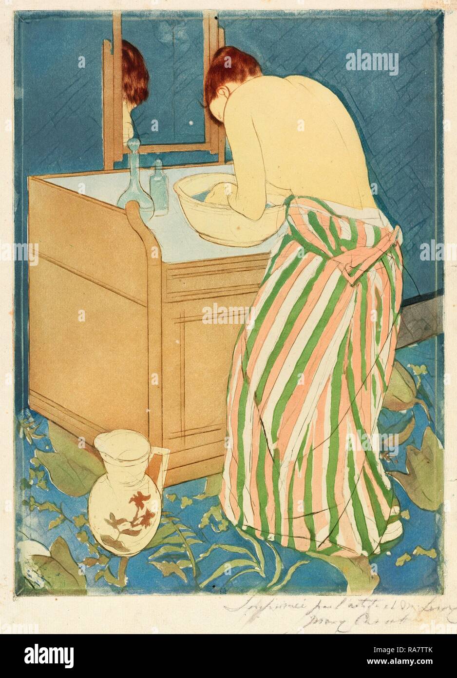 Mary Cassatt, Woman Bathing, American, 1844 - 1926, 1890-1891, drypoint ...