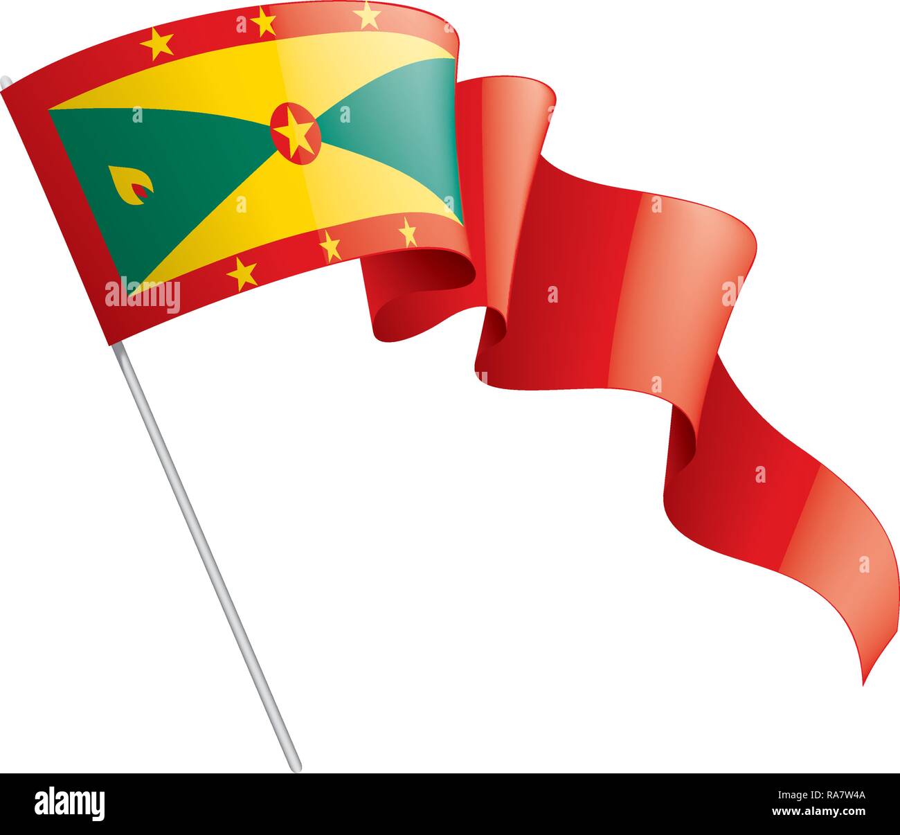 Grenada flag, vector illustration on a white background Stock Vector ...