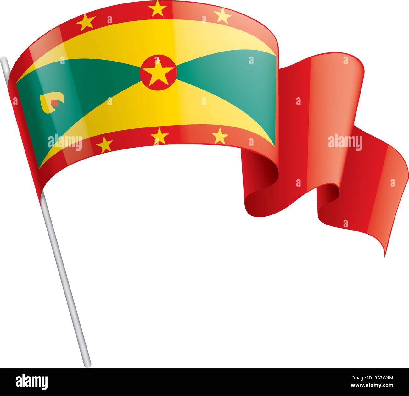 Grenada flag, vector illustration on a white background Stock Vector ...