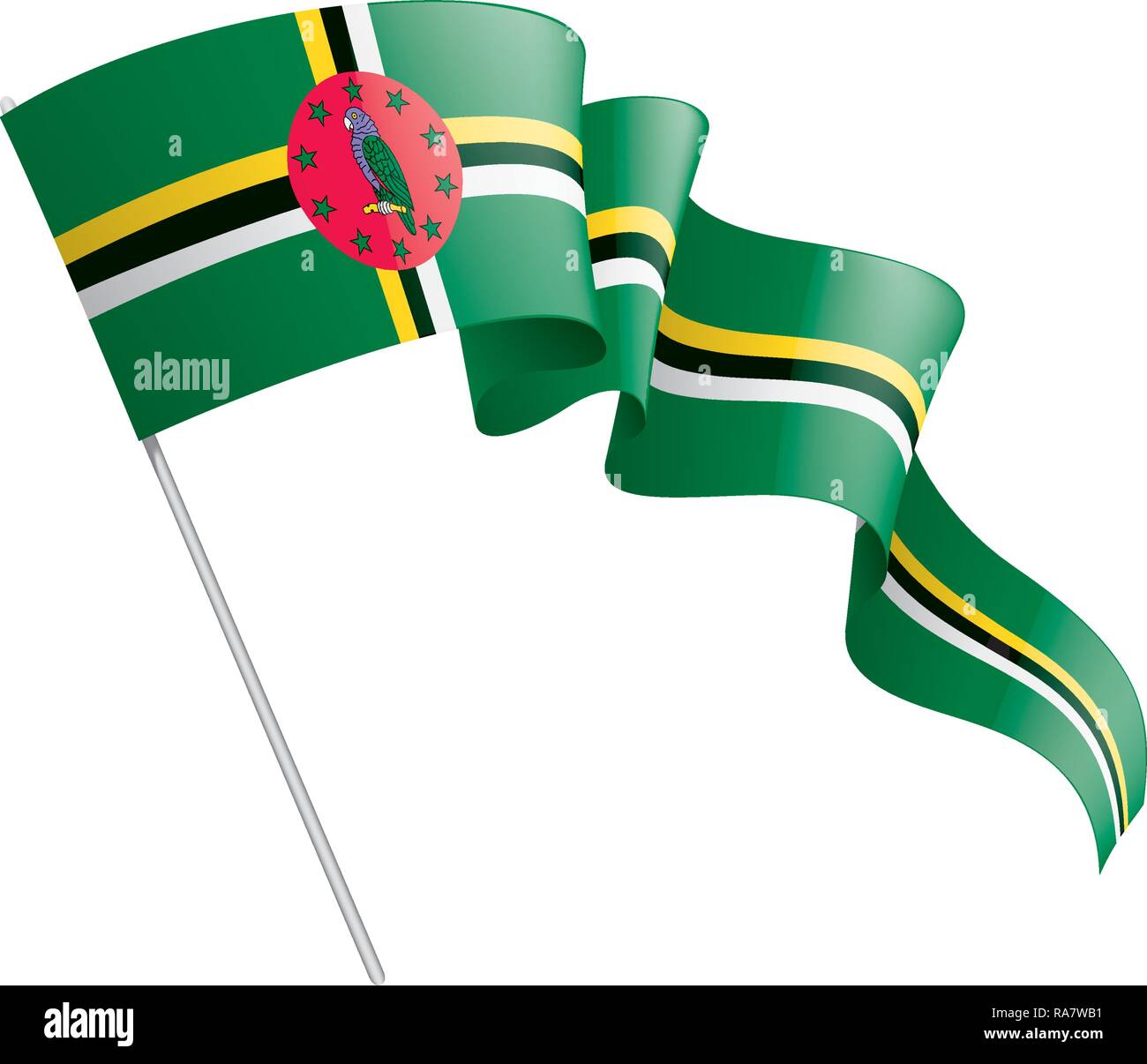 Dominica flag, vector illustration on a white background Stock Vector ...
