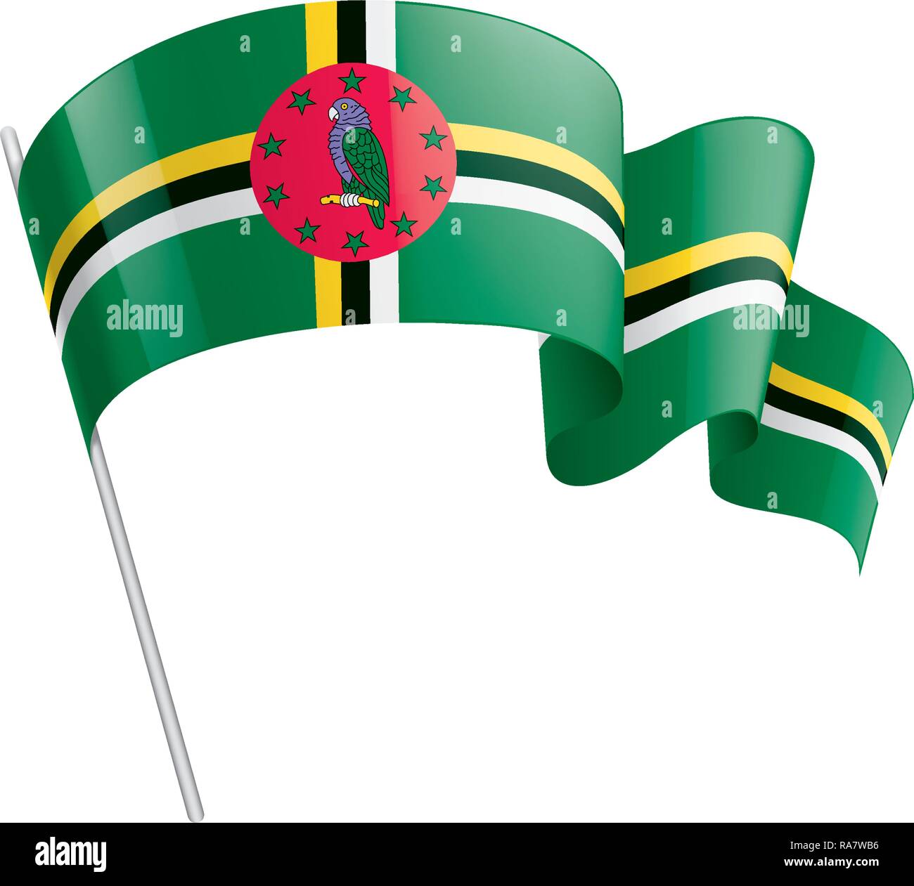 Dominica flag, vector illustration on a white background Stock Vector ...