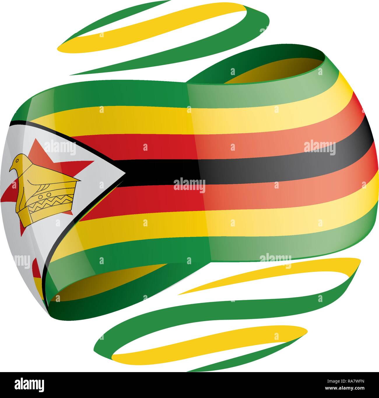 Zimbabwe flag, vector illustration on a white background Stock Vector ...