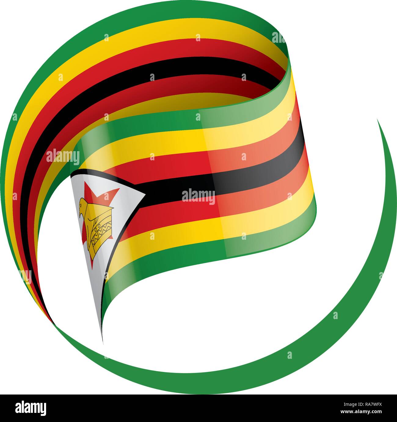 Zimbabwe flag, vector illustration on a white background Stock Vector ...