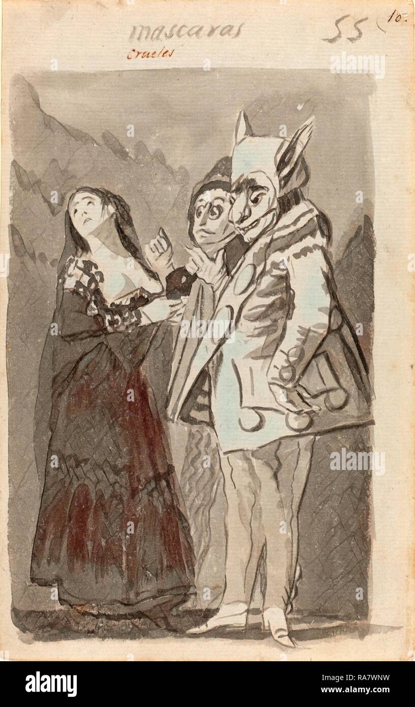 Francisco de Goya (Spanish, 1746 - 1828), Mascaras crueles (Cruel Masks ...