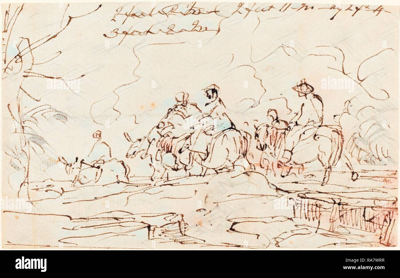 Thomas Barker (British, 1769 - 1847), Figures in a Landscape [recto ...