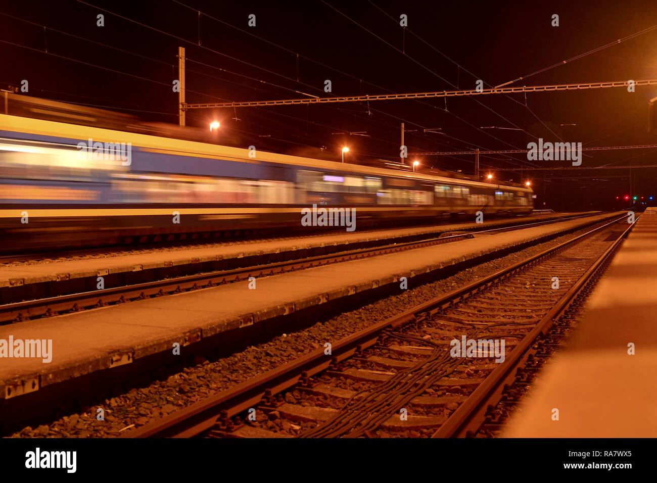 Passenger Train At Night Wallpaper