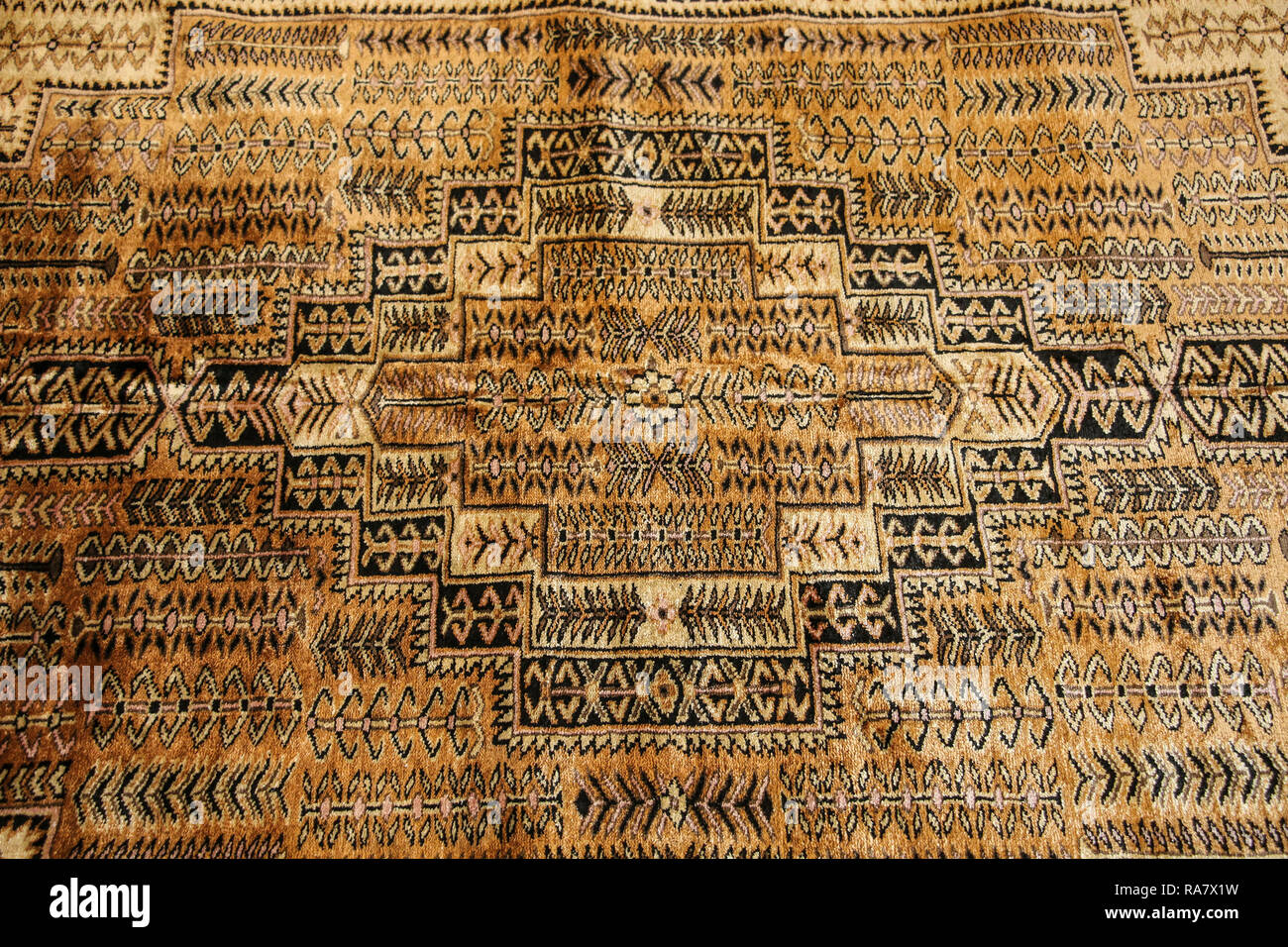 Texture of indian traditional wool carpet with geometric pattern,India ...