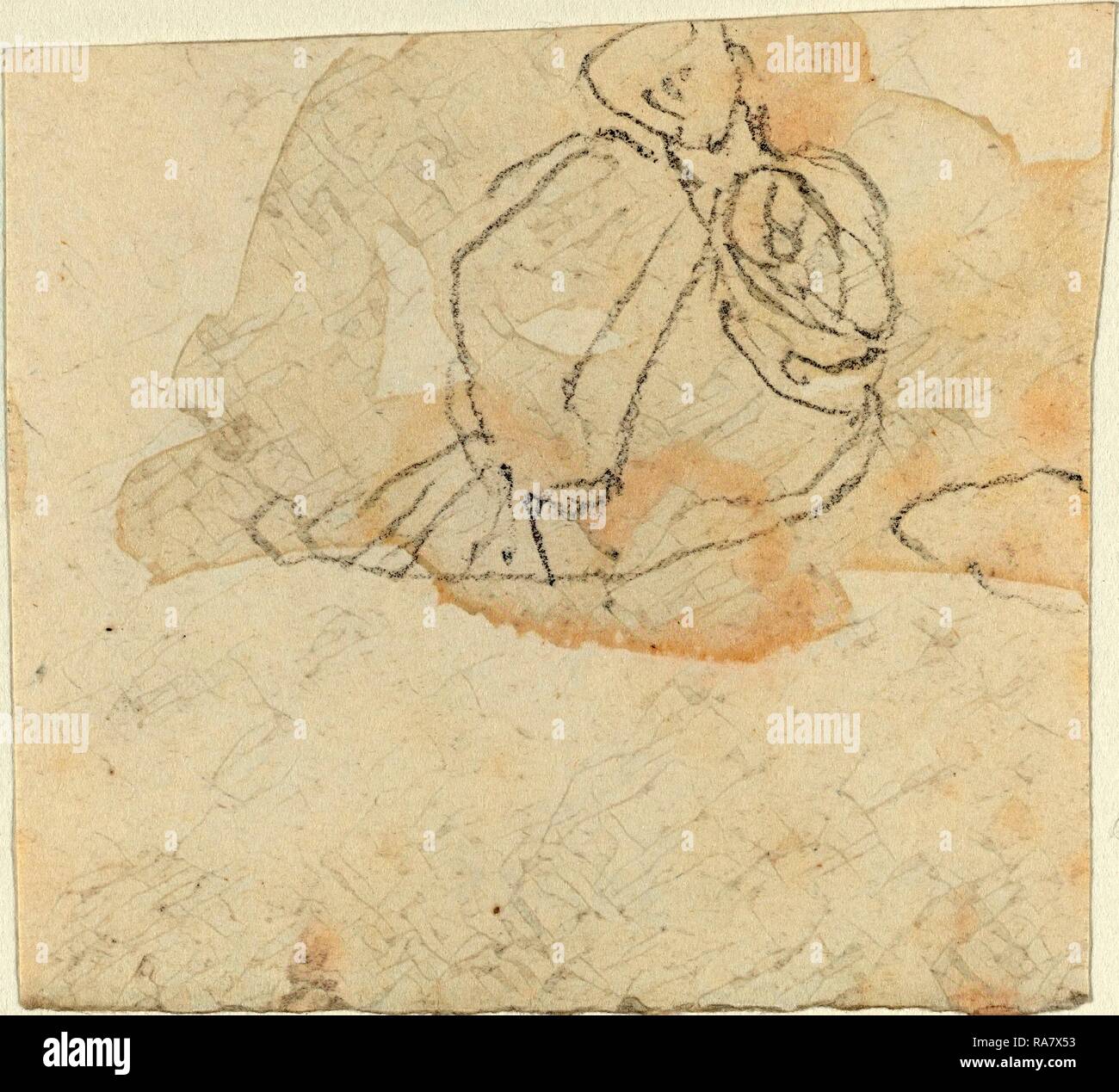 John Flaxman (British, 1755 - 1826), Figure Study, graphite. Reimagined ...