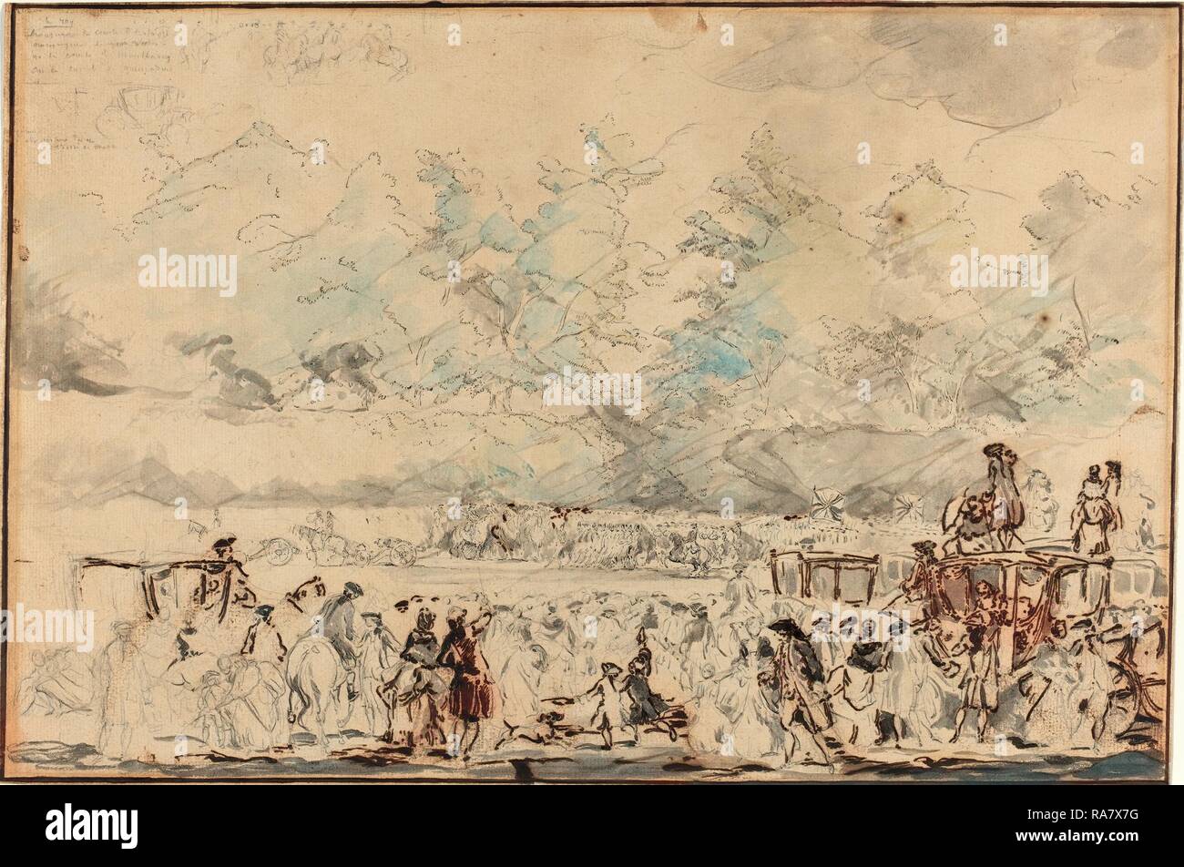 Gabriel Jacques de Saint-Aubin (French, 1724 - 1780), Royal Review of ...