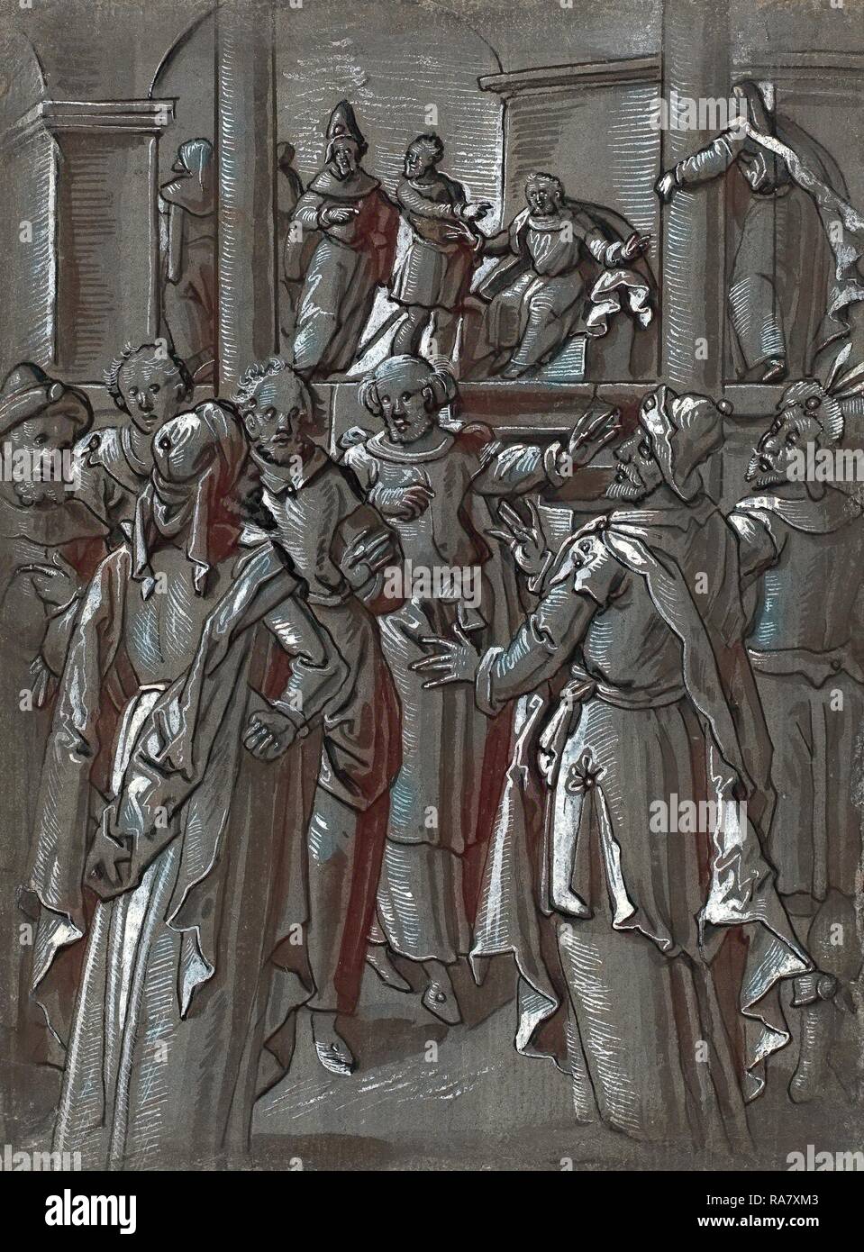 German 16th Century, The High Priest before Pilate, c. 1600, pen and ...