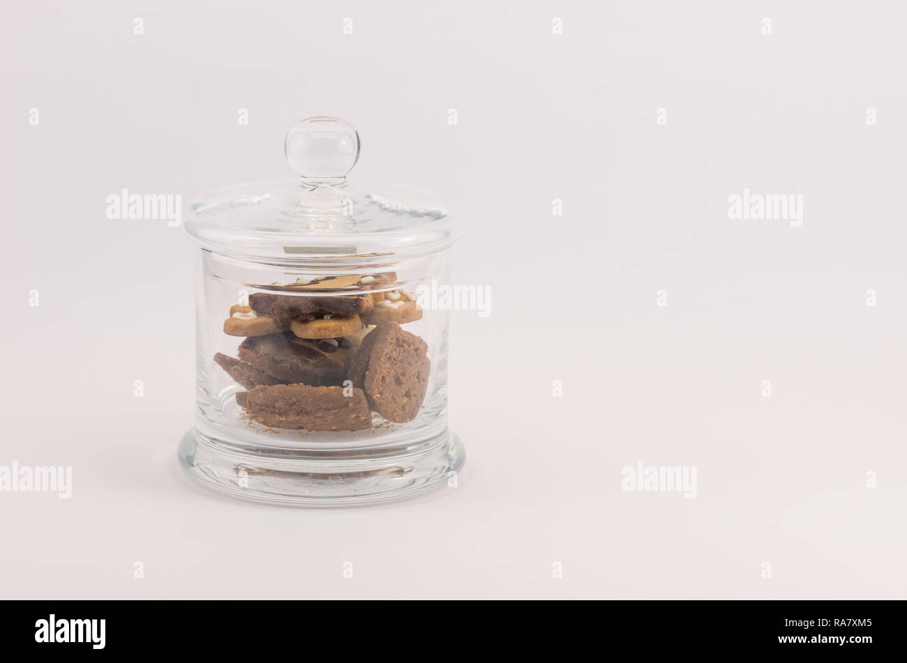 cookies in a glass jar - white background with copy space Stock Photo ...