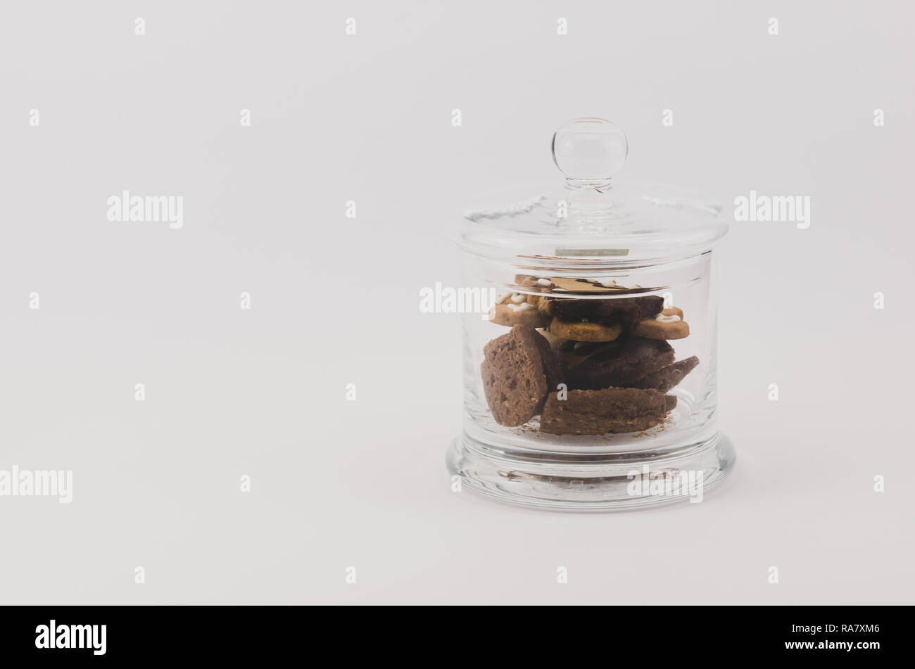 cookies in a glass jar - white background with copy space Stock Photo ...