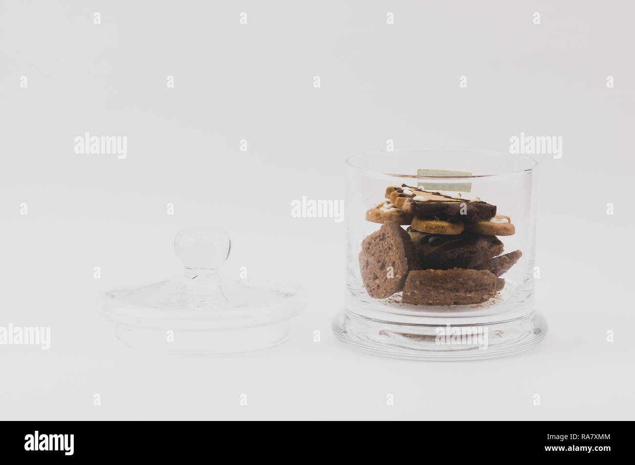 cookies in a glass jar - white background with copy space Stock Photo ...