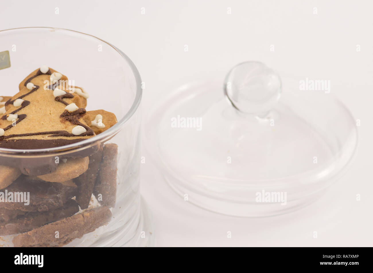 cookies in a glass jar - white background with copy space Stock Photo ...