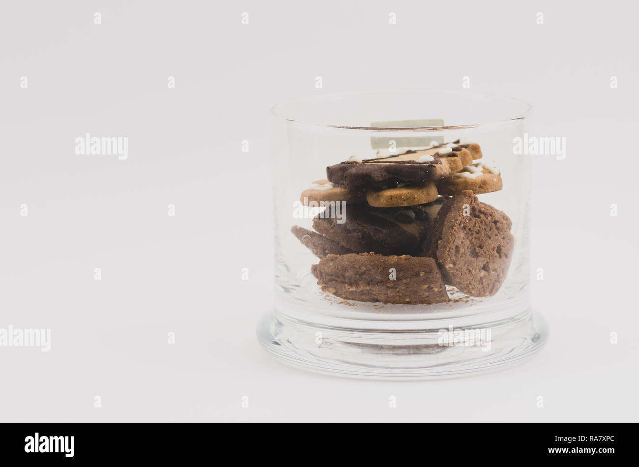 cookies in a glass jar - white background with copy space Stock Photo ...