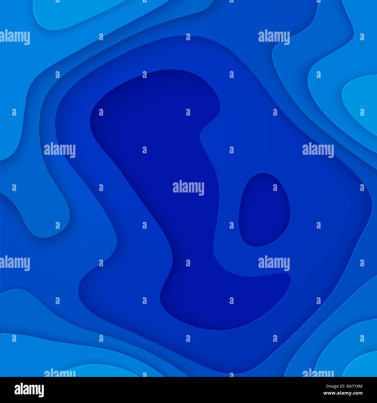 Deep blue paper cut background. modern paper cut out Stock Vector Image ...