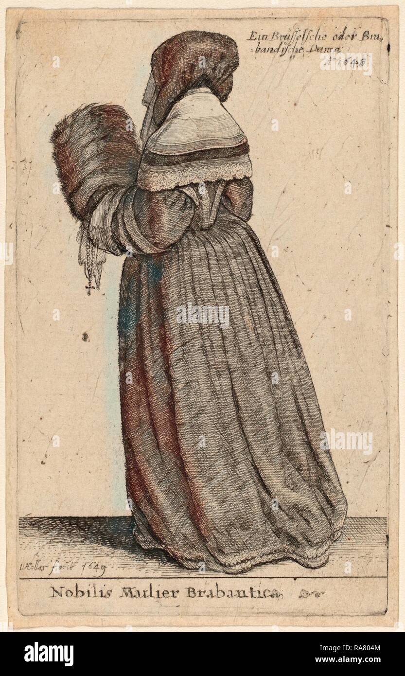 Wenceslaus Hollar (Bohemian, 1607 - 1677), Nobilis Mulier Brabantica ...