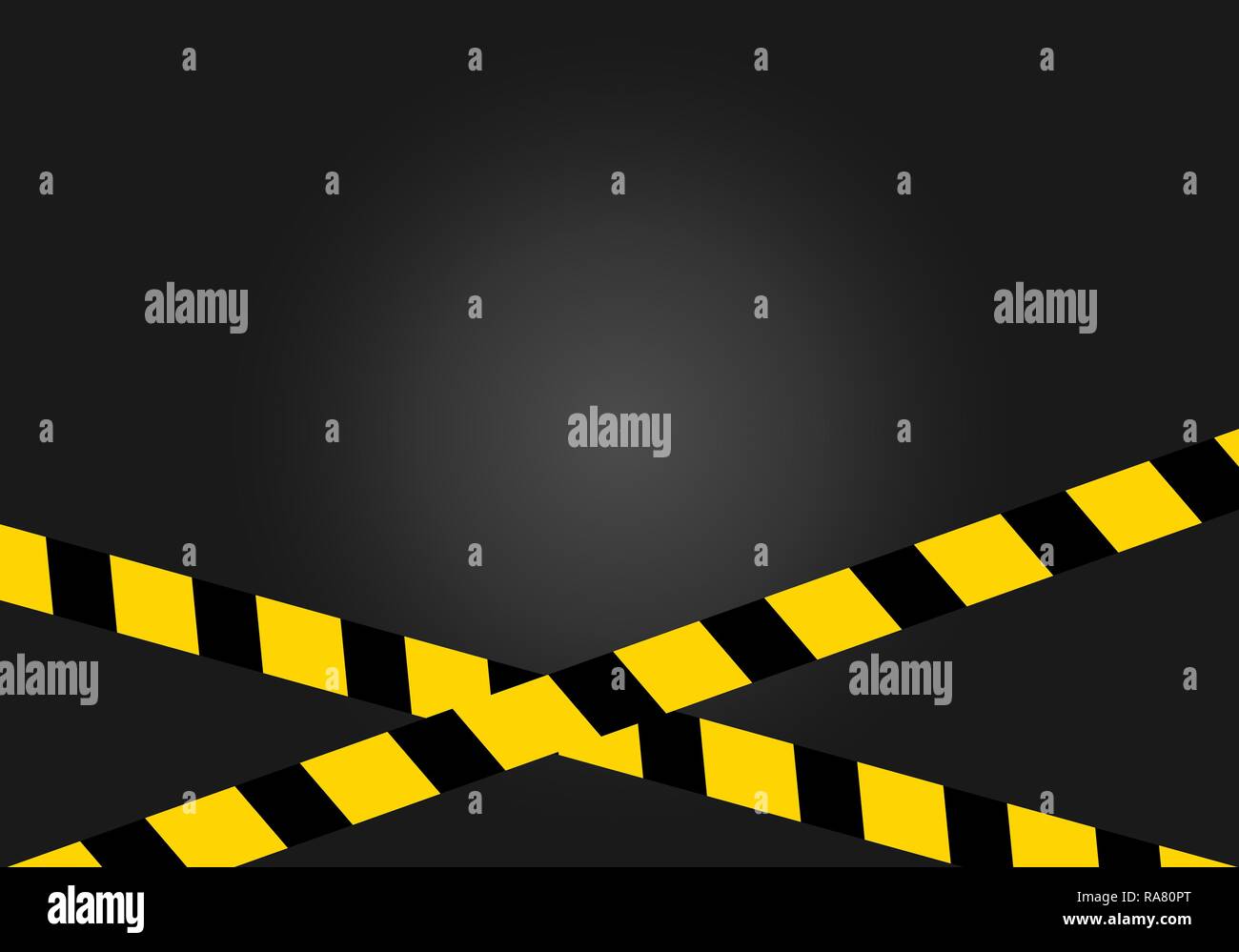 Illustration of black and yellow barrier on black gradient background ...