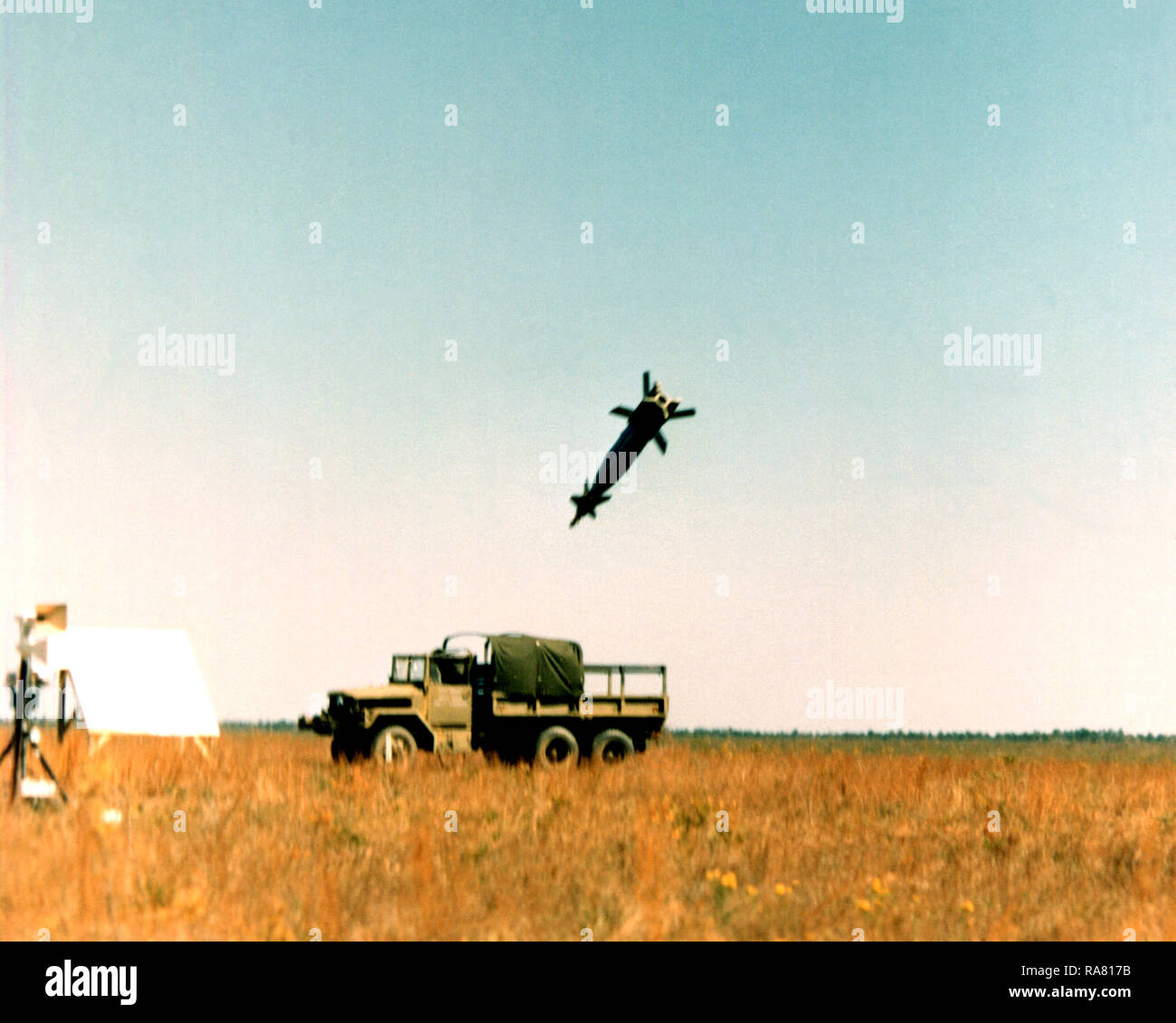 1977 - Mark 84 (GBU-10) laser-guided bomb homes in on its truck target ...