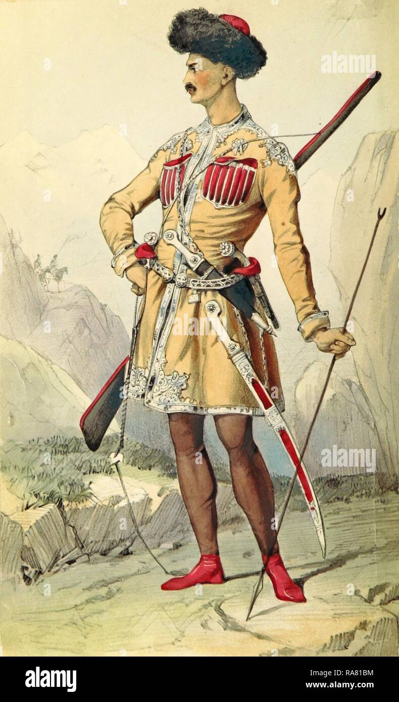 Circassian warrior, Travels in Circassia, Krim Tartary, &c, including a ...