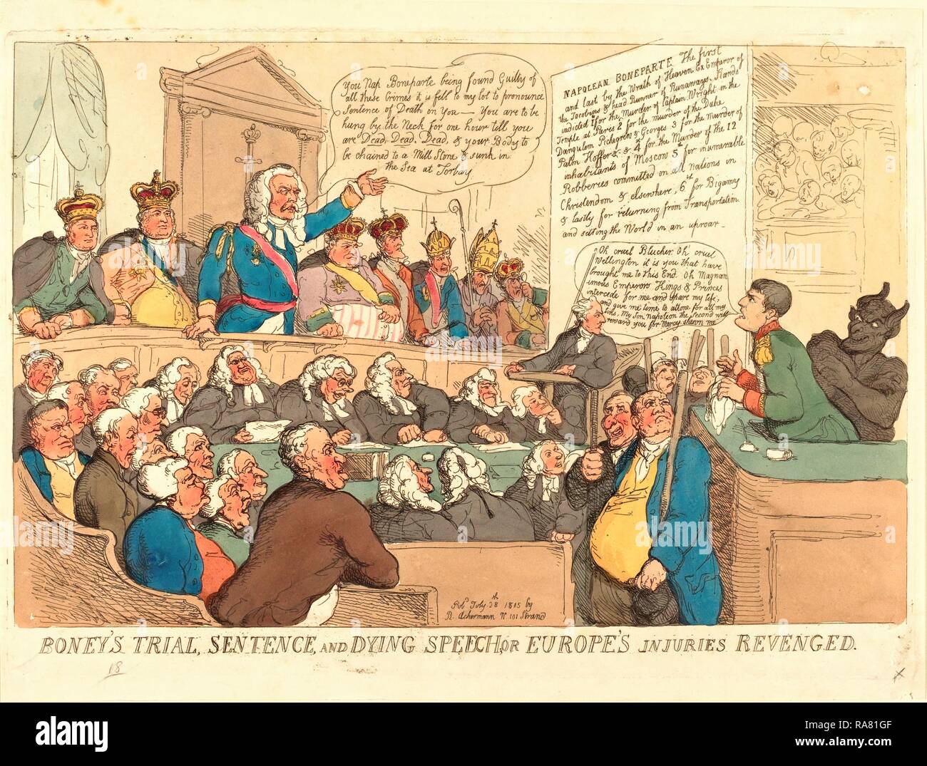 Thomas Rowlandson (British, 1756 1827 ), Boney's Trial, Sentence, and ...