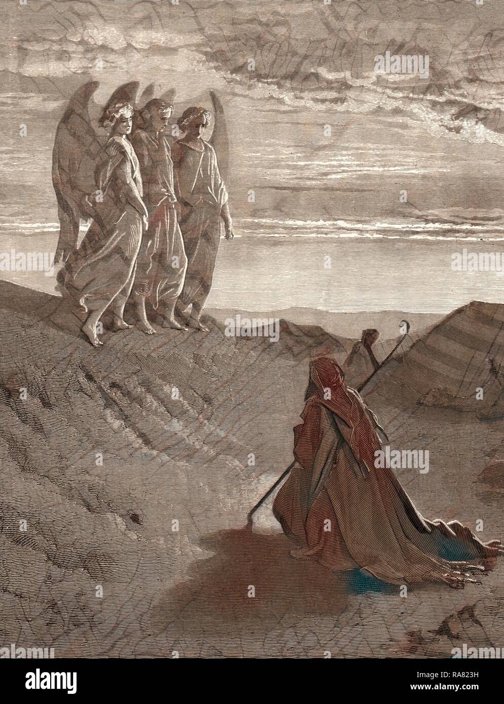Abraham and the Three Angels, by Gustave Doré, 1832 - 1883, French ...
