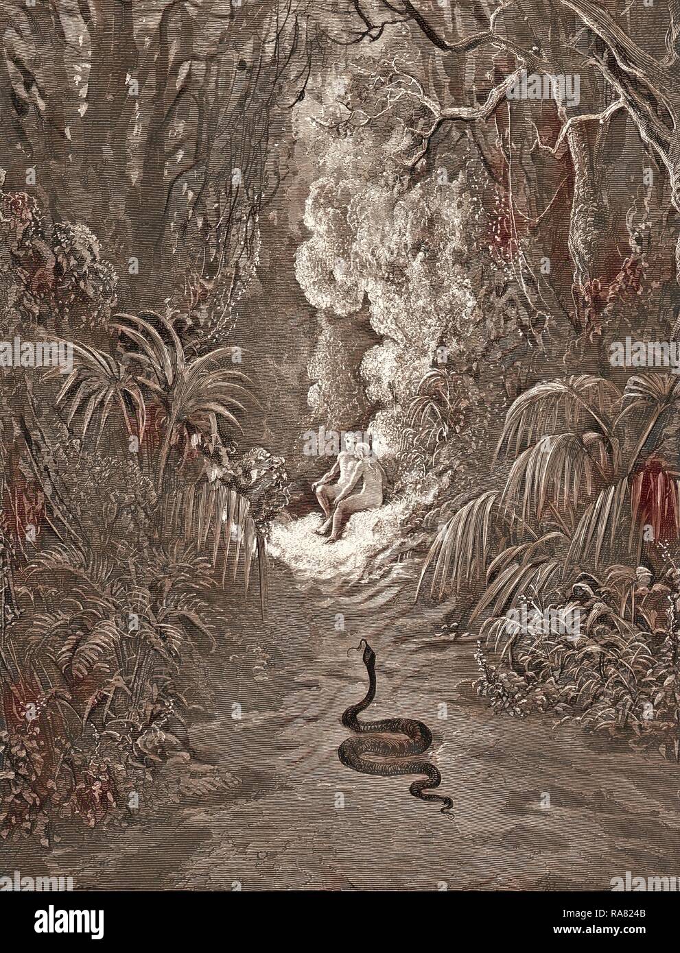 The First Approach of the Serpent, by Gustave Doré, 1832 - 1883, French ...