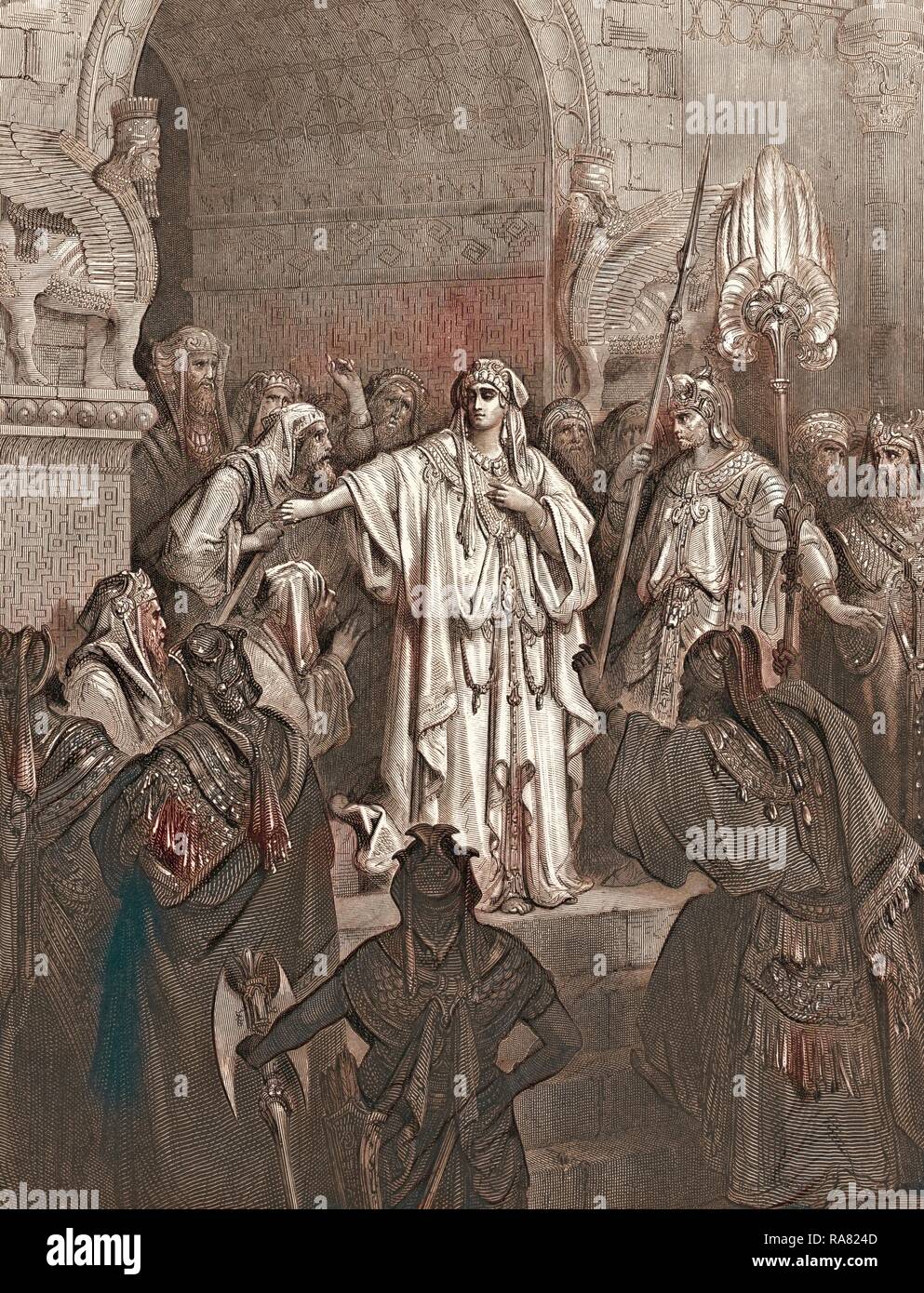 The Queen Vashti Refusing to Obey the Command of Ahasuerus, by Gustave ...