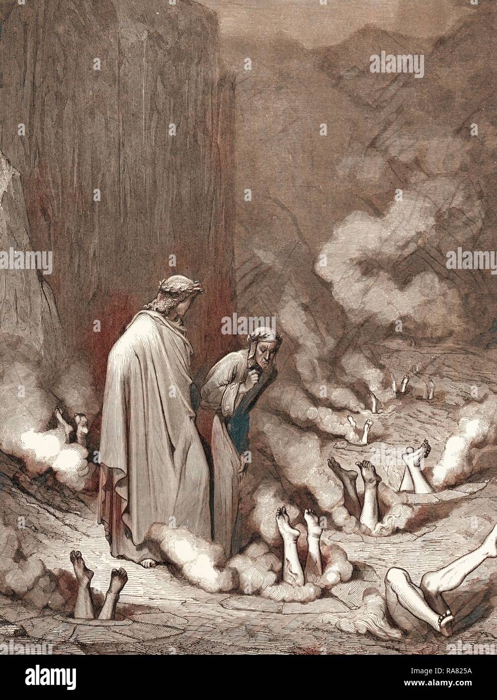 The Punishment of Simonists, by Gustave Doré, 1832 - 1883, French ...
