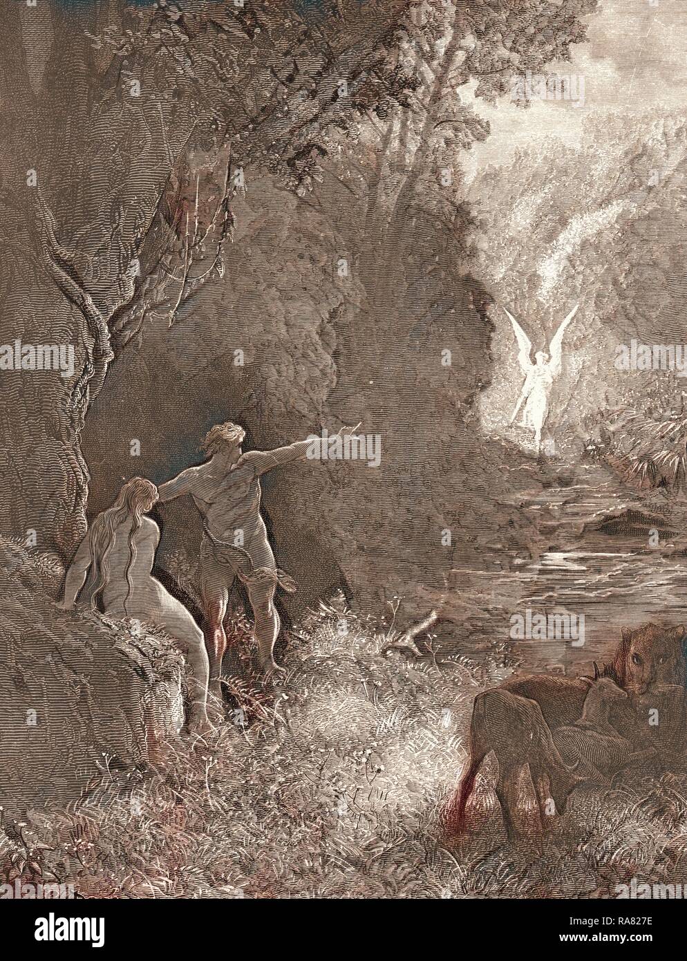 The Coming of Raphael, by Gustave Doré, 1832 - 1883, French. Engraving ...