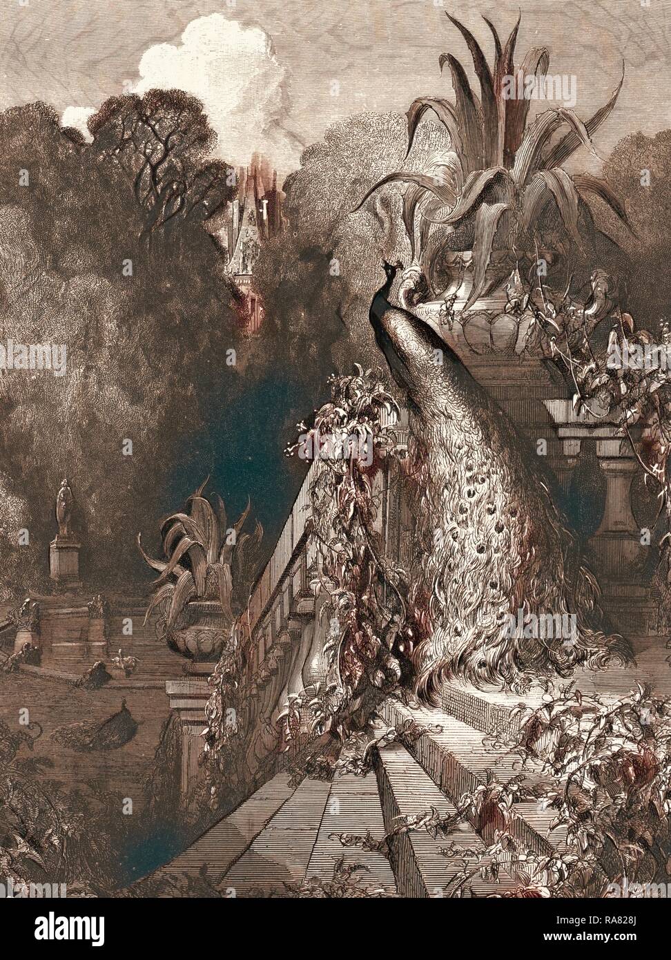 The Peacock Complaining to Juno, by Gustave Doré, 1832 - 1883, French ...