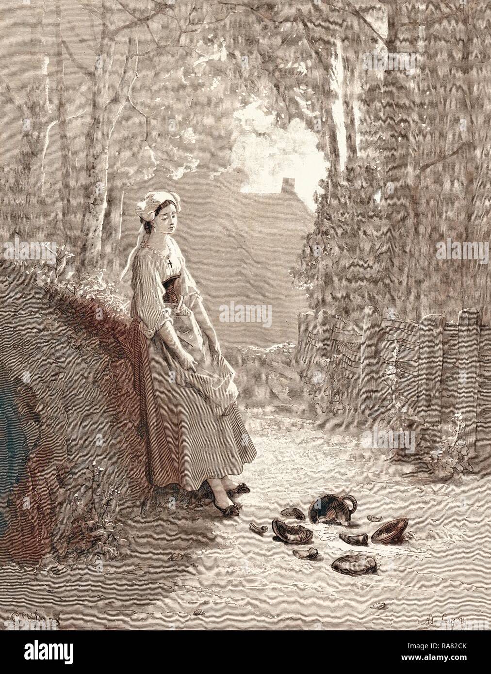 The Milkmaid and the Milk-Pail. Reimagined by Gibon. Classic art with a ...