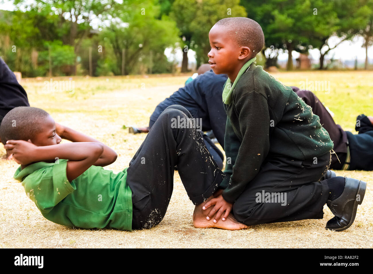 Johannesburg, South Africa - October 14 2010: Diverse African Primary ...