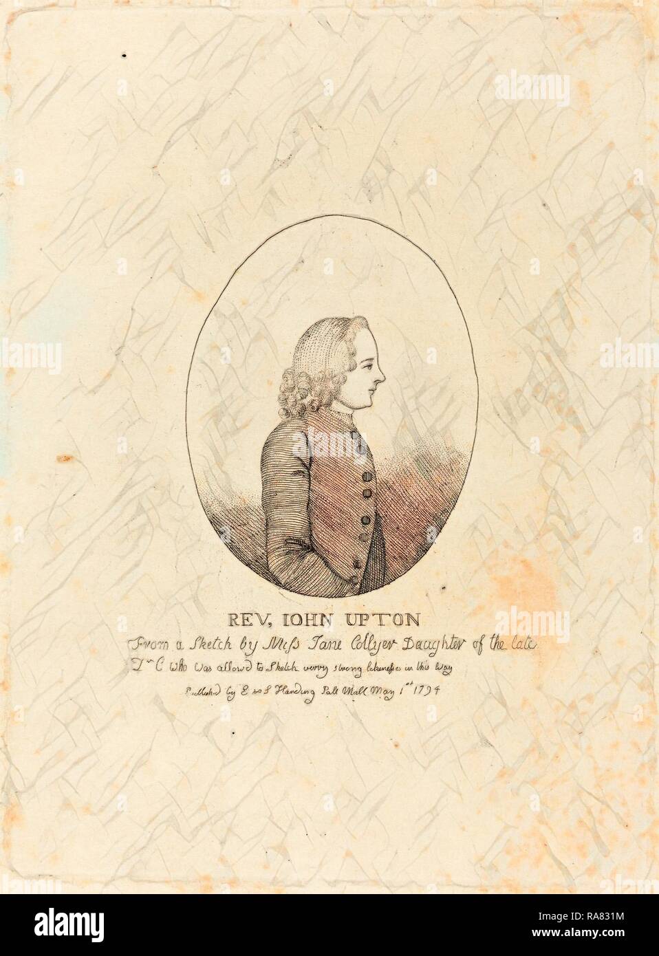 after Jane Collyer, Reverend John Upton, published 1794, etching with ...
