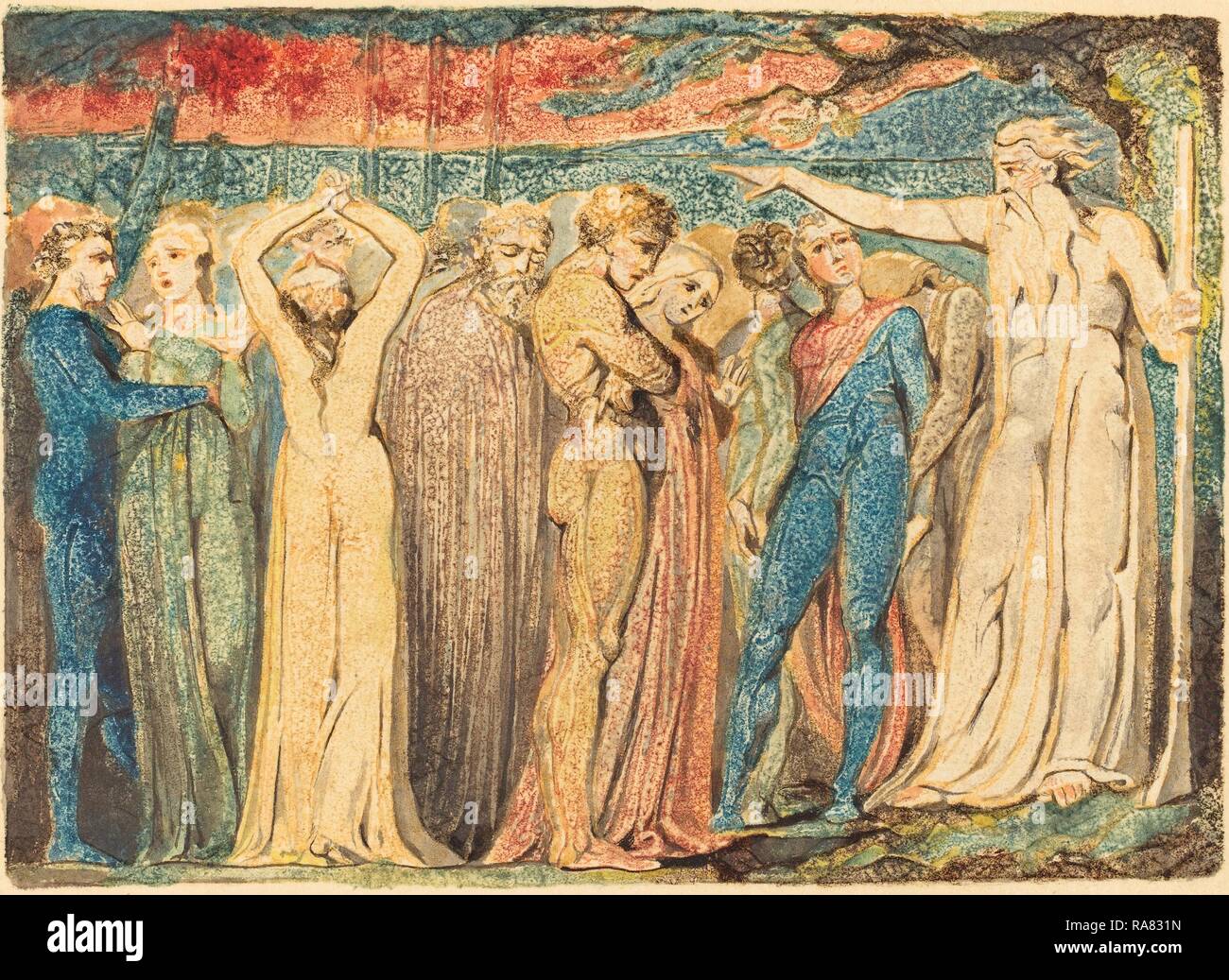 William Blake (British, 1757 - 1827), Joseph of Arimathea Preaching to ...