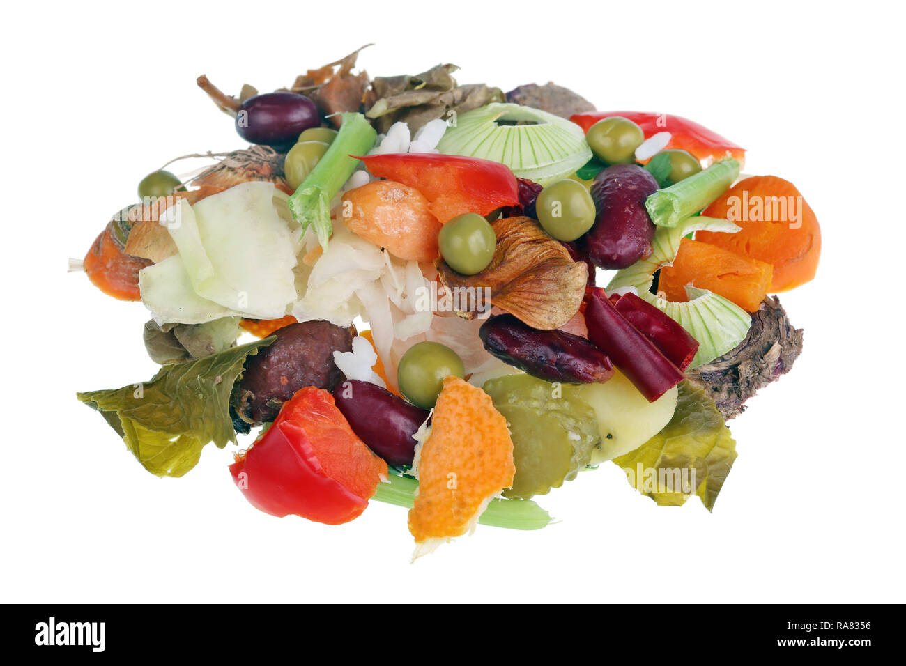 Food vegetables waste which remain after cooking. Isolated macro studio ...