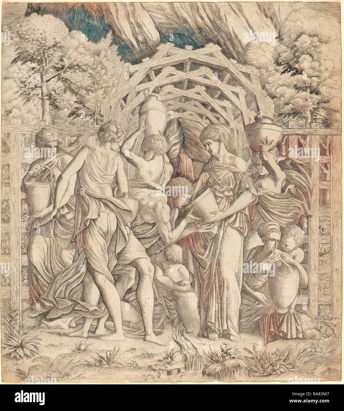 French 16th Century after Francesco Primaticcio, Young Man Drinking ...